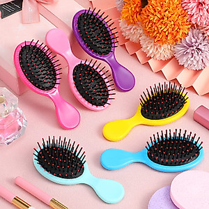 100 Mini Wet Hair Brush Bulk Travel Detangling Brush Soft Bristles Dry Wet Hair Brush Kids Small Hair Brush for Women Most Hair Types Glide Through Tangles with Ease Knots without Tears (Colorful)