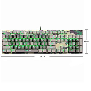 Merdia Mechanical Gaming Keyboard Wired Backlit OUTEM Black Switch Keyboard Full Size 104 Keys US Layout-Camouflage