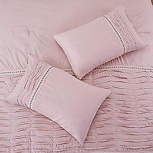 Amrapur Overseas Antonella 8-Piece Pleated Comforter Set (King, Mauve)