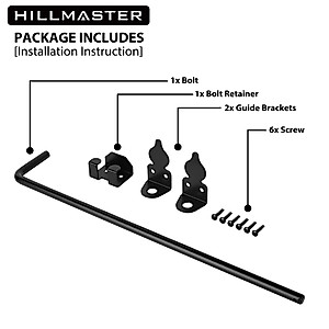 HILLMASTER 18" Heavy Duty Cane Bolt Gate Drop Rod for Wood Fence, Steel Drop Bolts Cane Bolt Hardware for Wooden Gater and Holding Doors, Black Finish