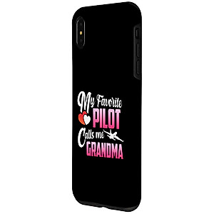 iPhone XS Max Pilot Calls Me Grandma Airplane Aviation Helicopter Graphic Case