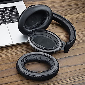 Defean Replacement Ear Pads and Headband Compatible with Sennheiser PC350 HD380 Pro Headphones Earpads/Cushion/Bumper/Cover/Cups/Foam (Protein Leather Ear Pads+Headband)