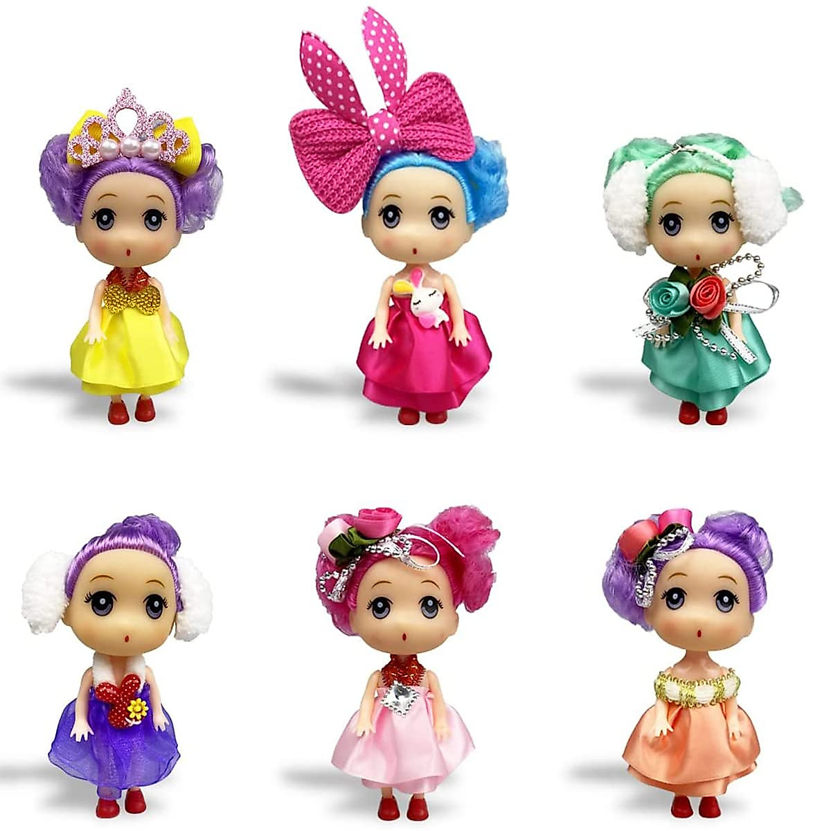 Pinkiwine 6 Pack Jumbo Easter Eggs with Doll Toys Inside for Kids Girls Boys Toddlers Easter Basket Stuffers Gifts Fillers Party Favors