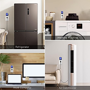 VIVOSUN Upgraded Electricity Usage Monitor, Plug-in Power Meter, Watt Voltage Amps Meter with Backlight LED, Home Energy Monitor, Overload Protection and 7 Display Modes for Energy Saving