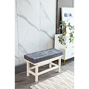 Loveboat Bench Cushion 40x18 Inch Soft Non-Slip Furniture Cushions for Bench Couch Swing Setee with Ties, Dark Grey