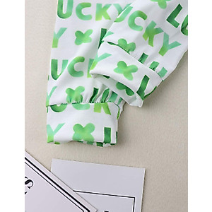 KANGKANG St Patricks Day Baby Boy Outfit 3-6 Months My First St Patricks Day Baby Boy Outfit Bodysuit Green Romper Lucky Pants