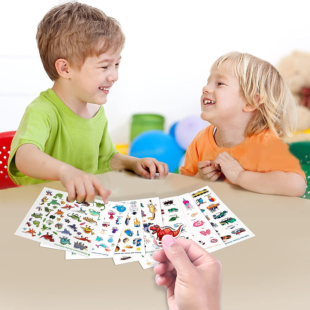 Reusable Sticker Books,Dinosaurs Sticker Toys for Kids Age 2-5,Durable and Non-Adhesive,Window Clings for Kids,Educational Stickers Toy Birthday Christmas Stuffing for Toddlers 2 3 4 5 Boys Girls