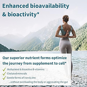 Advanced Women's Multivitamin, Methylated Folate for MTHFR, Clean Label & Vegan, with Iron, Non-GMO, Sustained Release, 60 Tablets, by Igennus