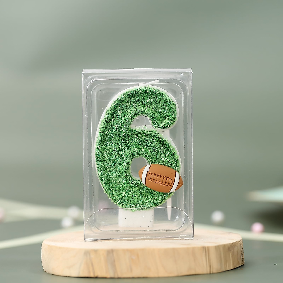 CasaPopz Football Birthday Number Candles for Cake Green Number 1 Candle 1st Football Cake Topper Cupcake Topper for Football Birthday Party Decorations Supplies Favors