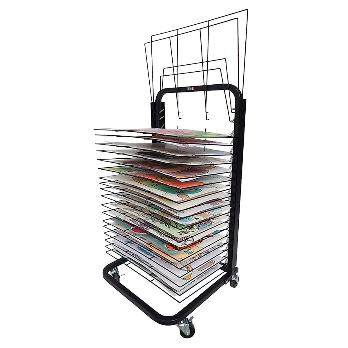 YSCMX Drying Rack, Solid Mobile Art Drying Rack with Wire Shelves for Works of Art Classrooms Studios and Home Use, Black Powder Coated Finish. Drying & Print Racks (Size : 25-Layer)