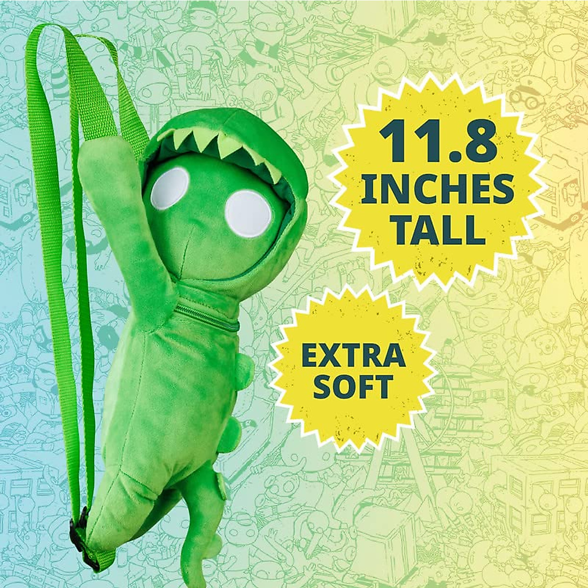 Gang Beasts 12 Inch Plush Backpack - Green Dragon - Super Soft Cuddly Plush - Perfect for Boy & Girls Toy Backpacks - Plush Toys for Kids, Great Gifts. Official Gang Beasts Plush Toys