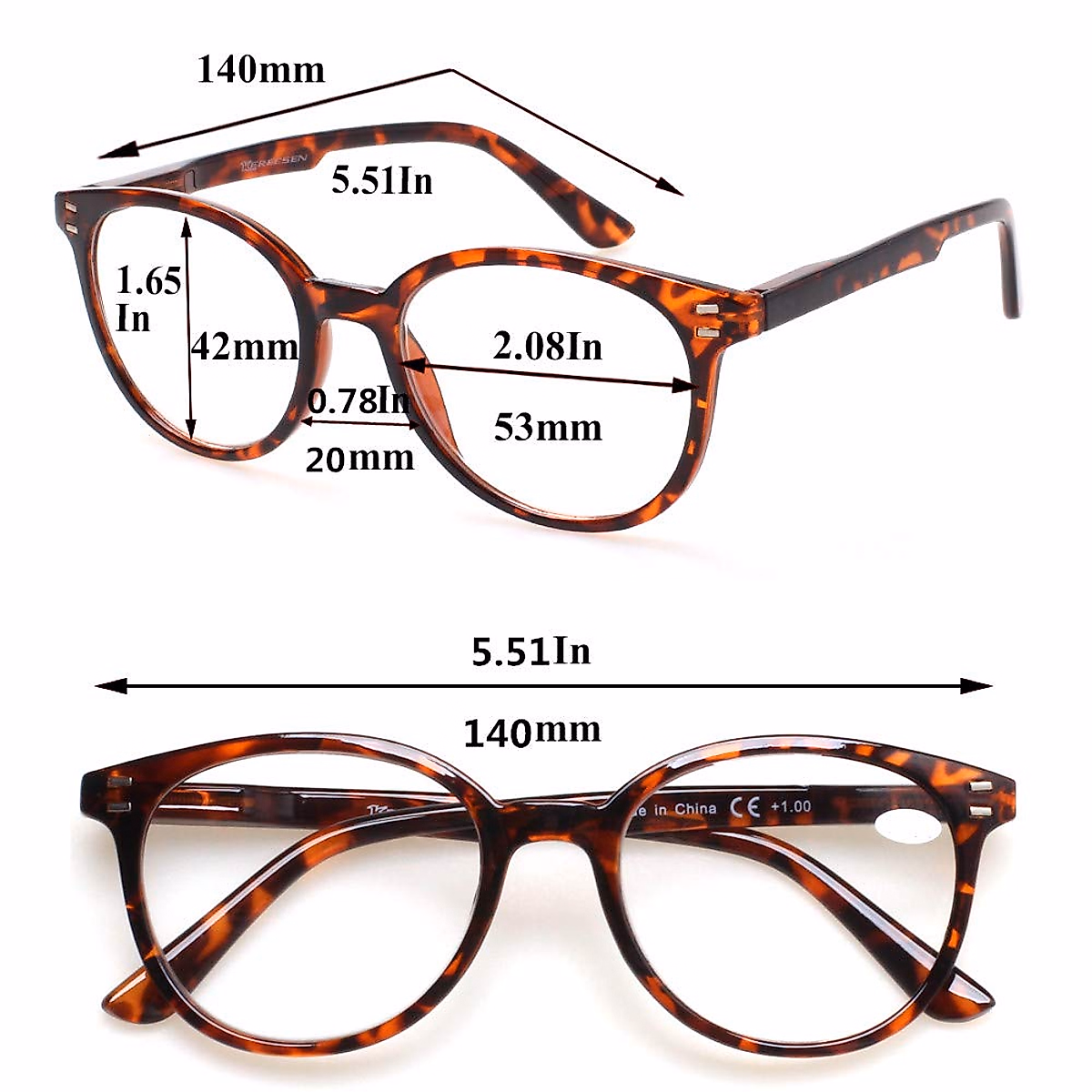 3 Pack Reading Glasses Spring Hinge Stylish Readers Black/Tortoise for Men and Women (3 Mix, 1.25)