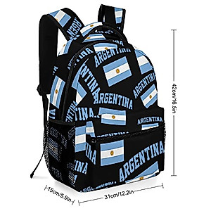 Flag of Argentina Lightweight Backpack for Boy Girl Casual Laptop Bookbag for Travel Camping Unisex