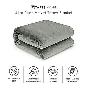 TAFTS Throw Blankets - Ultra Plush 320GSM - Soft, Ultra Comfy, Fluffy and Fuzzy - Plush Blankets and Throws for Couch, Bed & Living Room - All Seasons - Blankets King Size - Space Grey