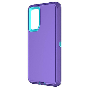 Annymall Cover for Galaxy S20 FE 5G Case for Samsung S20 FE Heavy Duty Case with Screen Protector for Women Men Rugged Shockproof Cover for Samsung Galaxy S20 FE 5G 6.5 inch (Purple/Sky Blue)