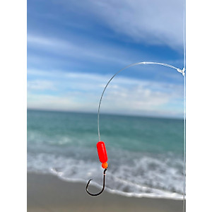 6 Pack 'Sand Flea' Pompano Surf Fishing Rigs (25# Mono)