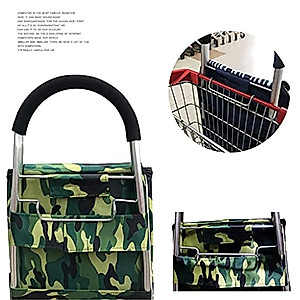 Shopping Trolley on Wheels Multi Function Shopping Cart Travel Aluminum Alloy Cart Collapsible Portable Three Rounds Lever Car Small Trailer Trolley Storage Hand Trucks,Red Wine ,Shopping Tr