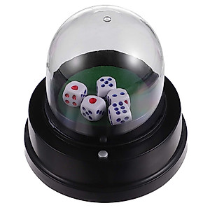 STOBOK Electric Rollers Automatic Dice Cup, Electric Dice Cup with Dices Electrical Shaking Dice Roller Cup Set Lucky Dice Set for Party Game Party All Dice Games, No Battery Electric Drum