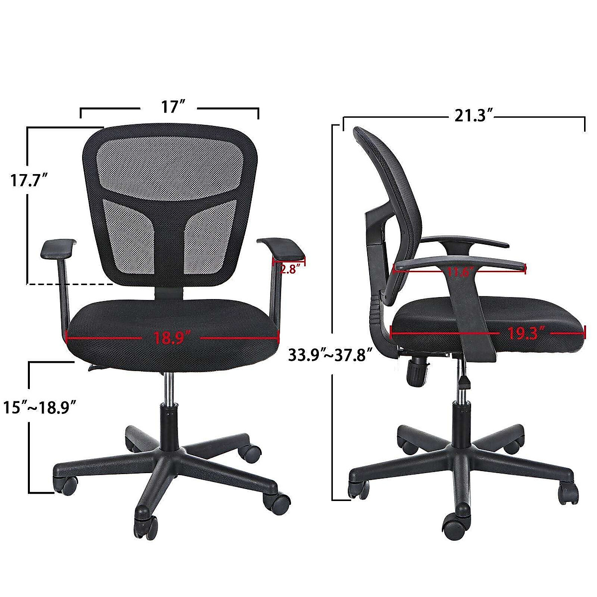 JTSQ Ergonomic Executive Mesh Chair Swivel Mid Back Gaming Chair Office Chair Desk Chair Computer Chair Home Office Desk Chairs Gamer Chair Office Chairs Rolling Chair