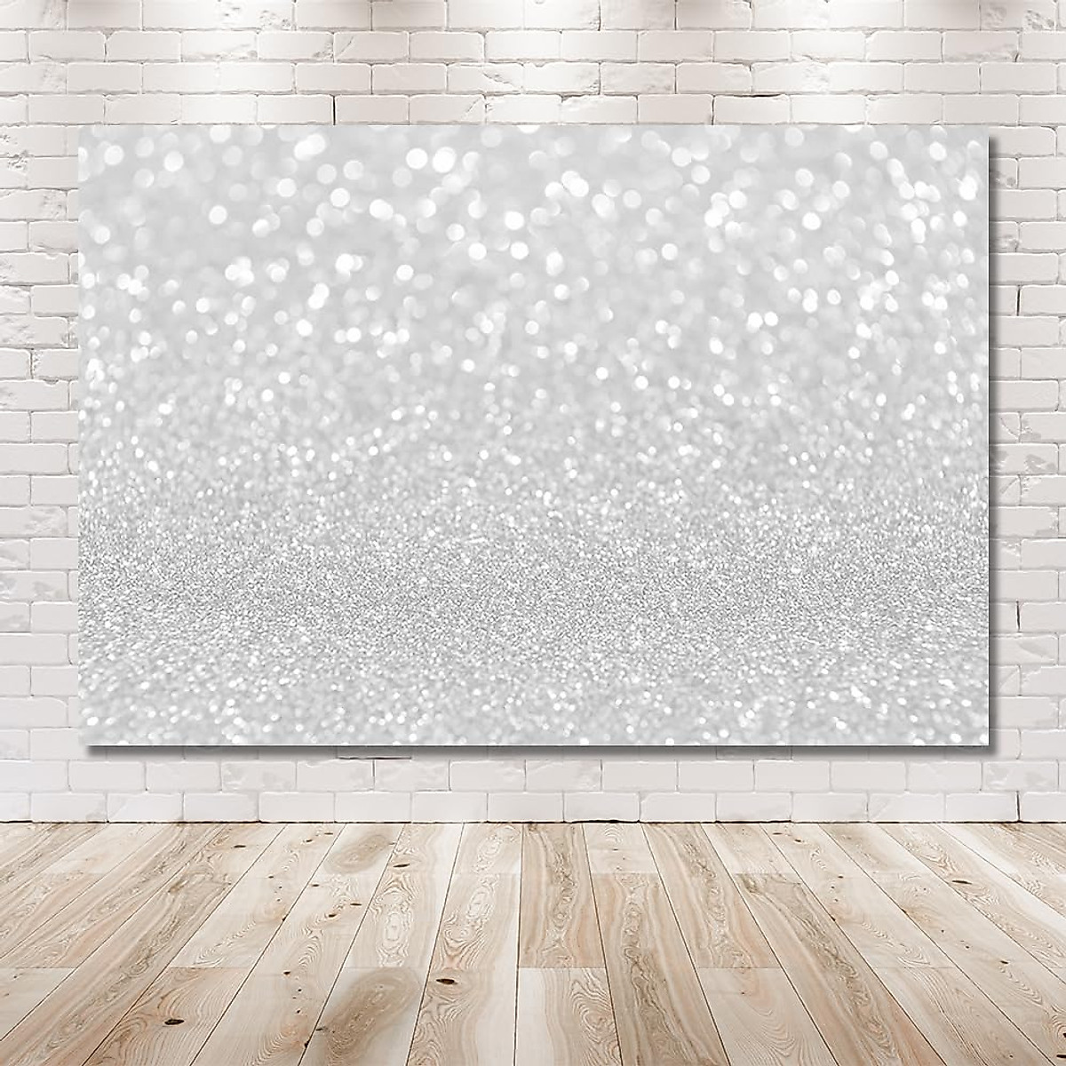 MEHOFOND Sliver Valentine Bokeh Photography Backdrop Shinny Sparkle Abstract Halos Background Galentines Day Wedding Baby Shower Birthday Party Decorations Banner Portrait Photo Booth Props 7x5ft