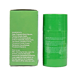 Koozy Green Tea Mask Stick - Deep Clean Oil Control Cleansing, Moisturizing, Skin Brightening, Blackhead Remover with Green Tea Extract For All Skin Types of Men and Women