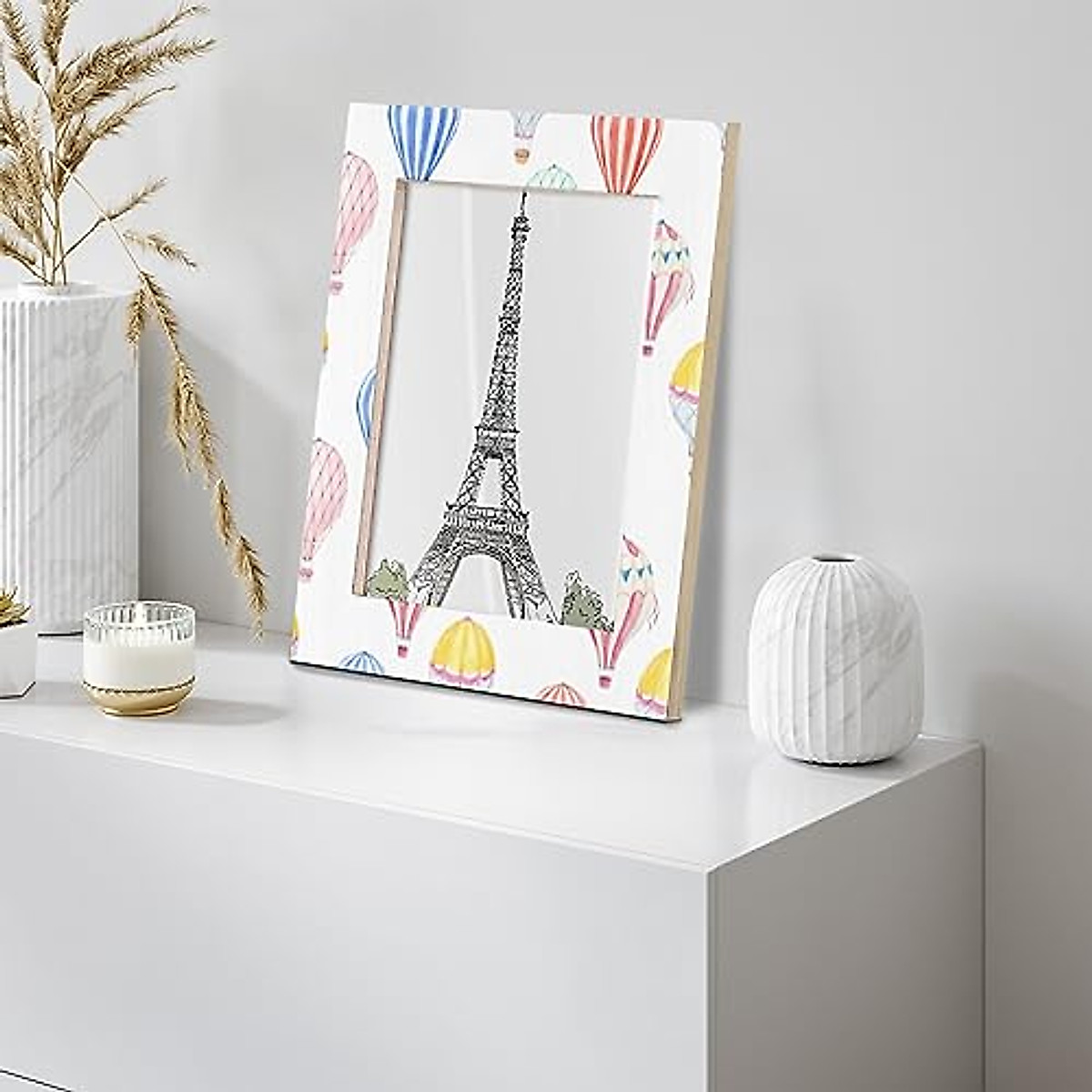 POFATO Hot Air Balloon 8x10 Picture Frame Wood Photo Frame for Tabletop Display Wall Mount Picture Frame Display 8 x 10 Inch Photo Wall Decor Home Gift Frames