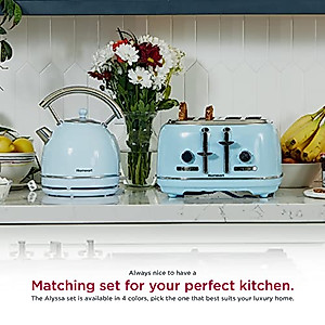 Homeart Alyssa 4-Slice Retro Toaster - Stainless Steel With Removable Crumb Tray, Adjustable Browning Control With Multiple Settings to Cancel, Defrost and Bagel - 1500W, Powder Blue