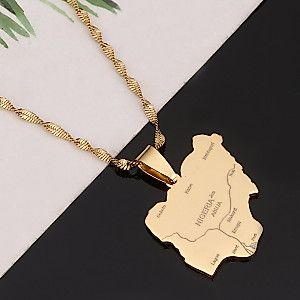 Stainless Steel Nigeria Map Pendant Necklaces Country Maps Africa Nigerians Maps Jewelry