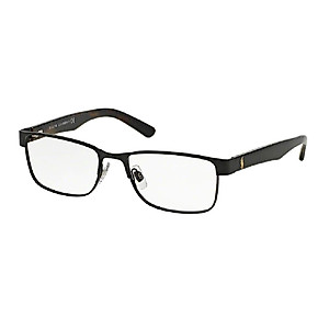 POLO RALPH LAUREN PH1157 9038 53M Matte Black Rectangular Eyeglasses For Men + BUNDLE with Designer iWear Eyewear Kit