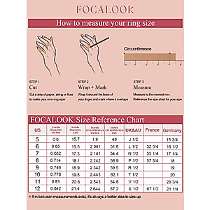 FOCALOOK Gold Ring 14K, Gold Rings for Women, Crush Wide Band Gold Ring, Wide Gold Band, Stacking Rings, Gold Wedding Band Minimalist Style (Gold, 7)