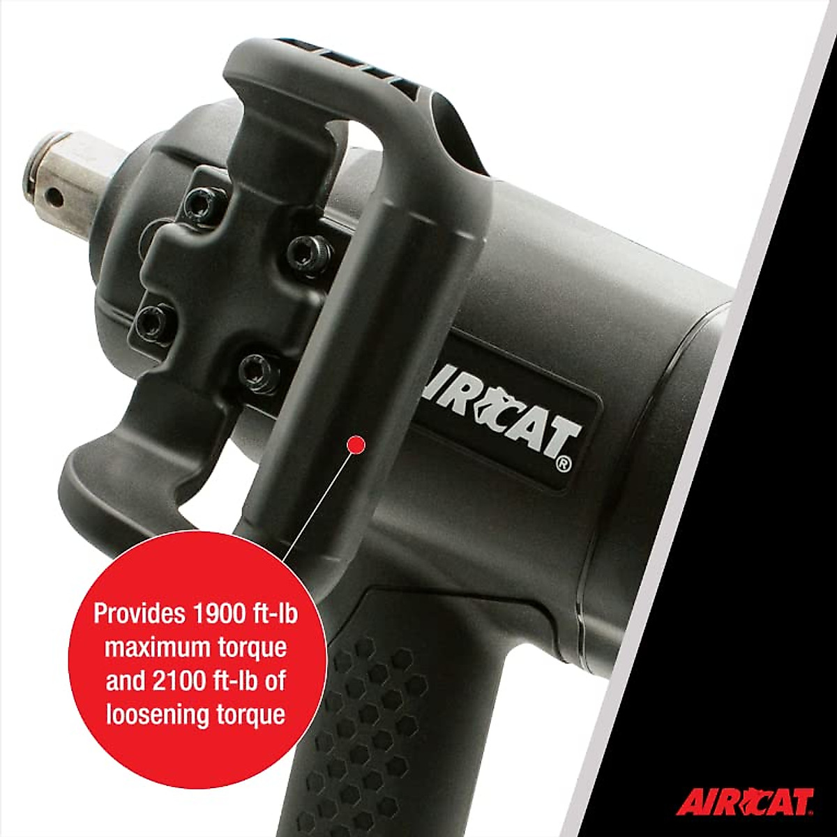 AirCat Pneumatic Tools 1870-P 1-Inch Super Duty Composite Pistol Grip Impact Wrench 2,100 ft-lbs