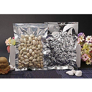 PABCK 500 Pack 2x2.8 inch (1.6x2.4 inch Inside Size) Clear Front Mylar Heat Seal Pouch Foil Bulk Food Storage Kitchen Packaging Vacuum Wrapping