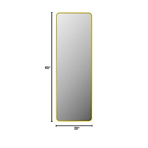 SNUGACE Full Length Mirror, Gold Frame Free Standing Mirror for Bedroom Dressing Mirror, 65 * 20IN
