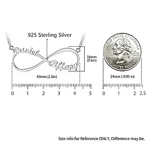 Lam Hub Fong Name Necklace Personalized Custom Name Necklace Personalized Name Necklace Sterling Silver Infinity Necklace with Name for Couples Gold Name Necklace (Silver)