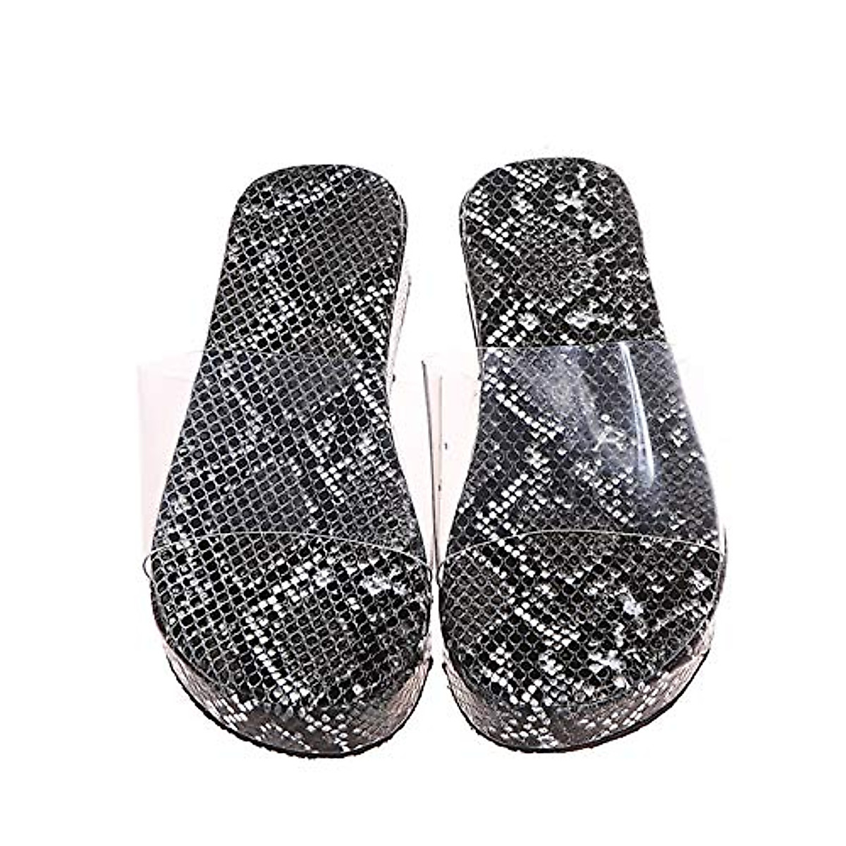 justHIGH Clear Strappy Platform Sandals Open Toe Ankle Strap Platforms Wedges Outdoor Slippers Shoes