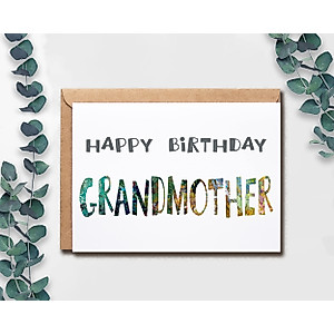 Happy Birthday Grandmother - Grandmother Birthday Card - Grandmother Card - Card For Grandmother Modern - Grandmother Birthday Card