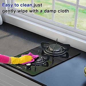 Cooksir 12 inch Gas Stove, 2 Burners Propane Cooktop Bulit-in, Indoor Gas Cooktop Suitable for Dual Fuel LPG/NG, Tempered Glass Gas Stove Top for Kitchen, Apartment, Indoor, 110-120V Plug in