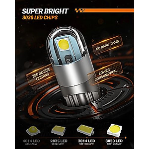 SEALIGHT 194 LED Bulbs 6000K White, 168 2825 T10 W5W 3030 Bright Chips, Dome Light, Map Door Courtesy License Plate Pack of 10