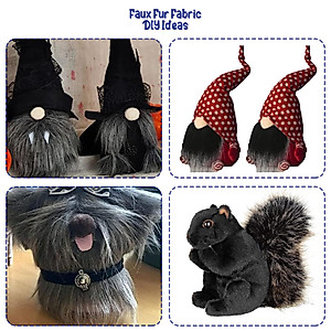 Sibba Fur Faux Locker Fabric Rug Polyester Yard Pre Cut Artificial Craft Costume Double Side Square Crafting Strips Liners Set Plush Precut Fluffy Cloth Photography Cosplay Outdoor(Black,30 cm)