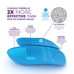 Heel That Pain Plantar Fasciitis Insoles | Heel Seats Foot Orthotic Inserts, Heel Cups for Heel Pain and Heel Spurs | Patented, Clinically Proven, 100% Guaranteed | Blue, Large (Women's 10.5-13, Men's 8.5-12) Large (Women's 10.5-13, Men's 8.5-12)