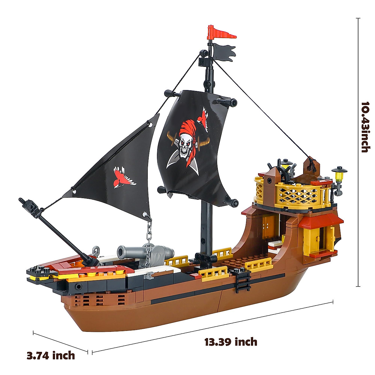 BRICK STORY Pirate Ship Building Set Toy Boats and Ships Construction Toy Xmas Gifts Boys Present for 6-12 Year Old, 167pcs