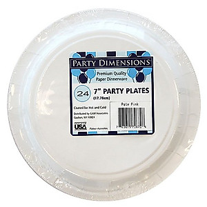 Party Dimensions 24 Count Paper Plate, 7-Inch, Pink
