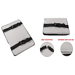 Rectangle Soft Memory Foam Chair Pad Cover Non-Slip Breathable Air Mesh Saddle Bar Stool Seat Cushion with Snap-on Button Tie for Home Kitchen Dining Bench School Office Chair Black, 13.4 x 9.4 Inch