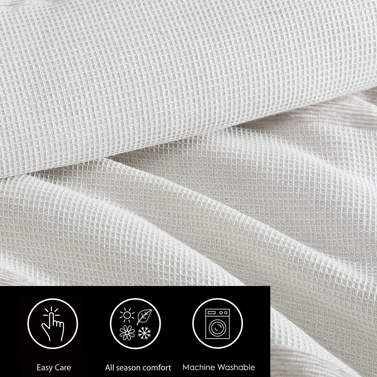 Vera Wang - Queen Duvet Cover Set, Premium Cotton Bedding with Matching Shams, Textured Striped Decor, Ideal for All Seasons, Oeko-Tex Certified (Chenille Waffle Stripe Beige, Queen)