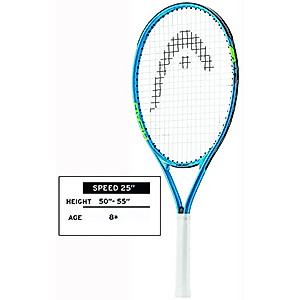 HEAD Speed Kids Tennis Racquet - Beginners Pre-Strung Head Light Balance Jr Racket , Frustration Free Packaging - 25 Inch, Blue