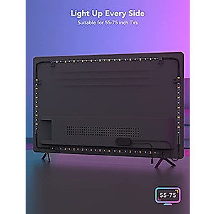 Govee TV LED Backlight, RGBIC TV Backlight for 55-75 inch TVs, Smart LED Lights for TV with Bluetooth and Wi-Fi Control, Works with Alexa & Google Assistant, Music Sync, 99+ Scene Modes, Adapter