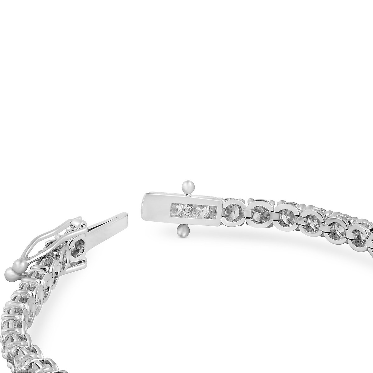 P3 POMPEII3 8ct 18k White Gold Round Diamond Tennis Bracelet