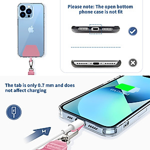 CACOE Phone Lanyard 2 Pack-1× Adjustable Neck Strap,1× Wrist Strap,4× Pads,Universal Crossbody Cell Phone Lanyards,Multifuctional Patch Phone Lanyards Compatible with Most Smartphones(Pink)