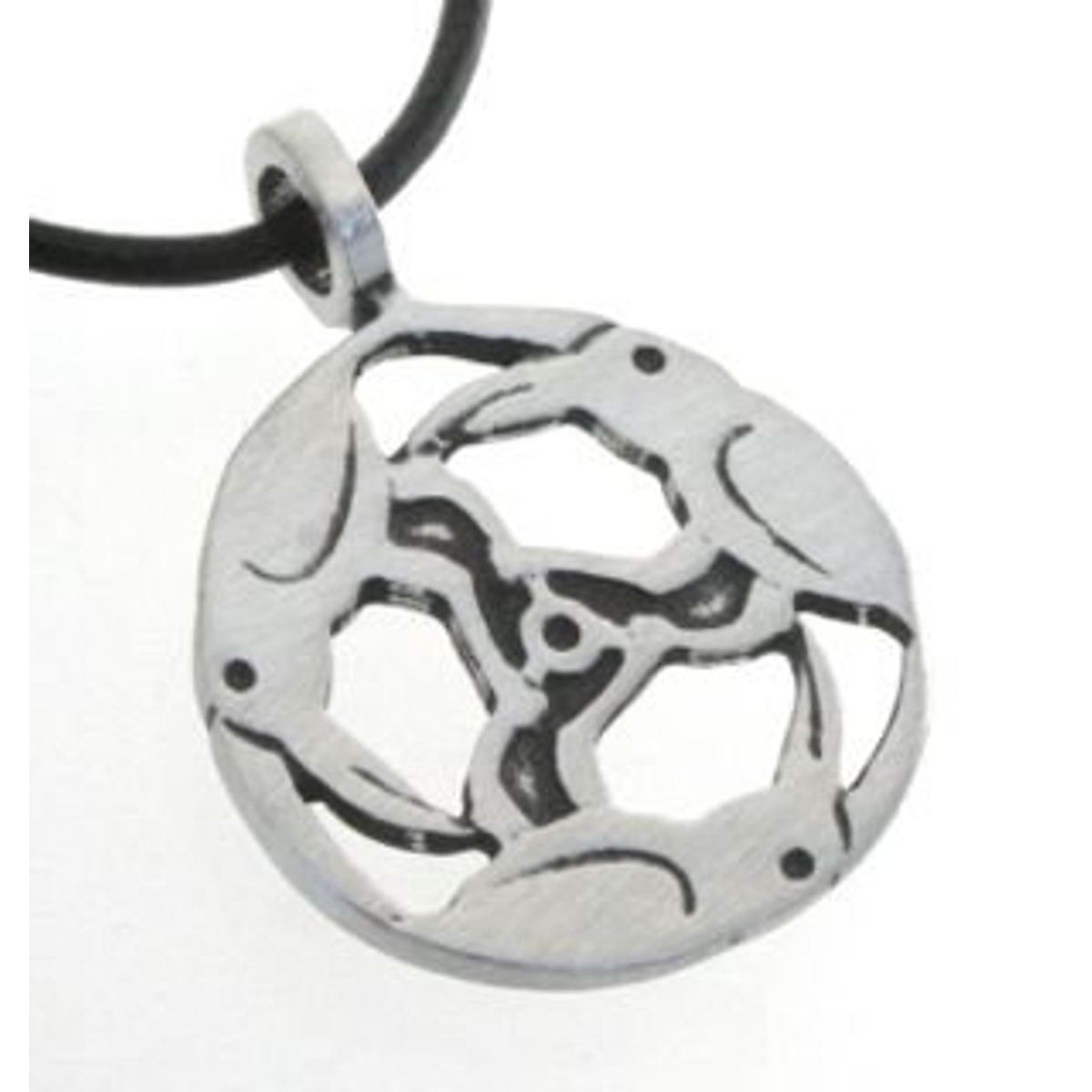 Pewter Triple Raven Poe Gothic Pendant on Leather Necklace