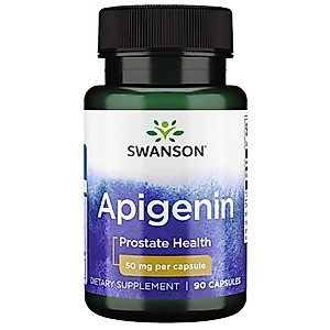 Swanson Apigenin-Bioflavonoid Supplement Natural Prostate Support-Metabolism & Nerve Health Support-Can Support Sleep & Relaxation 90 Caps, 50mg Each